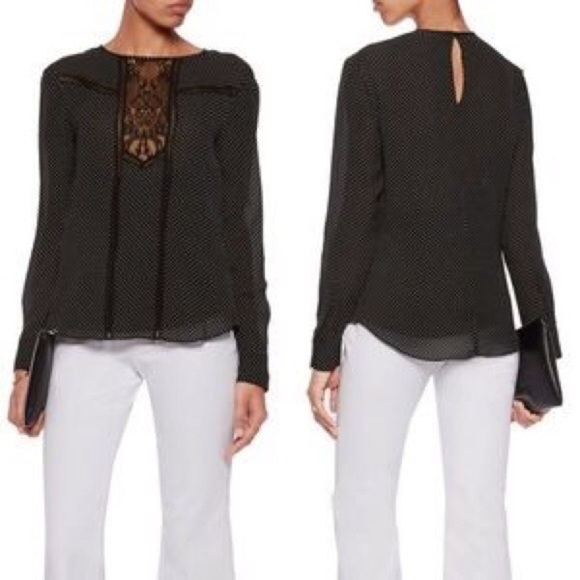 A.L.C. | Tops | Alc Black Polka Dot Silk Jerry Blouse 4 | Poshmark